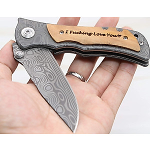 Corfara Engraved Tactical Assisted Opening Pocket Knife, Gifts for Men Anniversary, Valentines Day Gifts for Him, Personalized Husband Gifts, Boyfriend Birthday Gifts, Love You Gifts