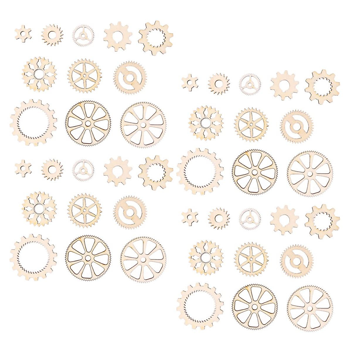 Toyvian 200 Pcs Wooden Gear Wood Chips Cartoon Wooden Plate Child