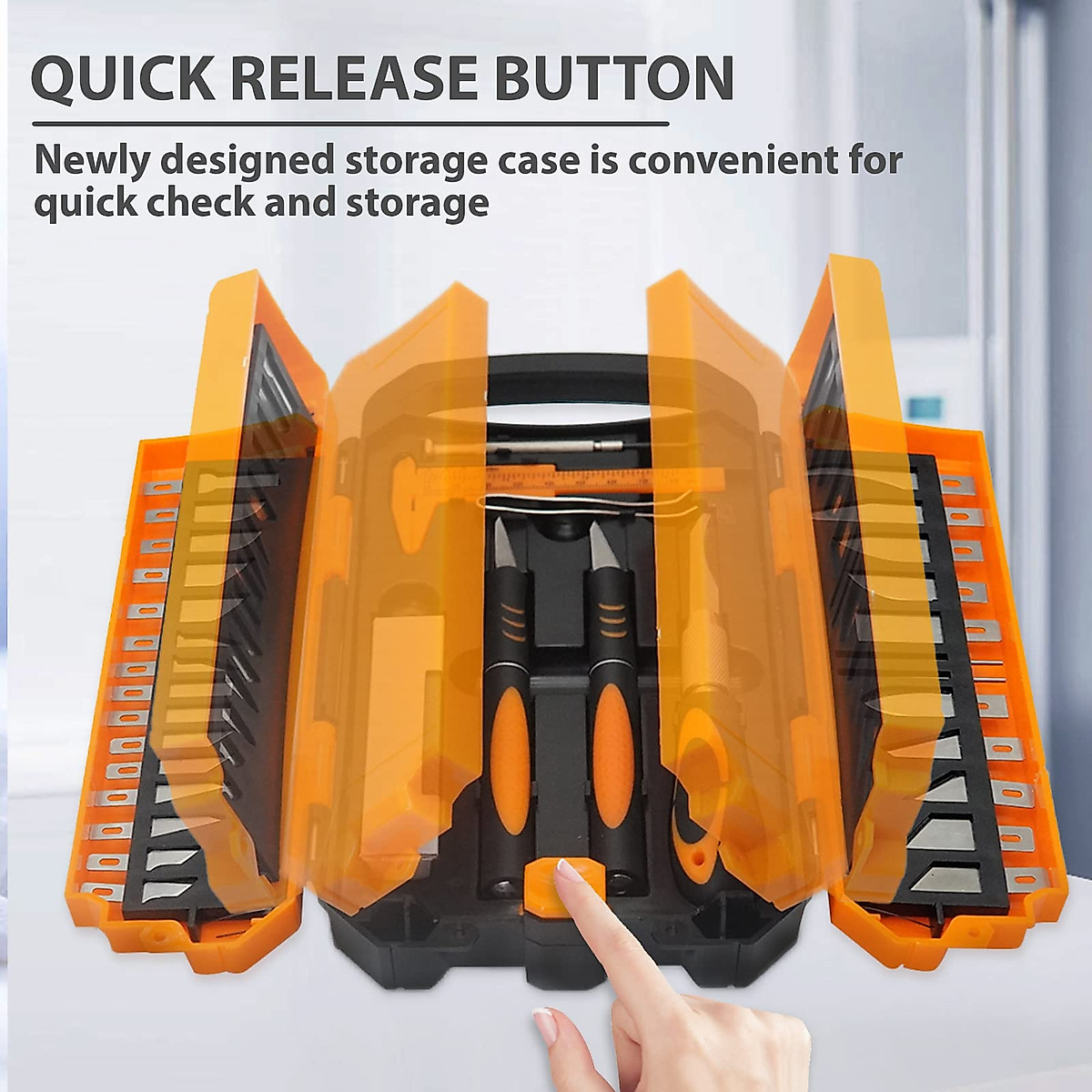 MANUFORE Orange Carft Knife and Pink Sewing Scissors Bundle