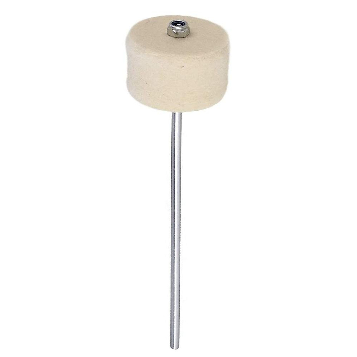 Jiayouy White Felt Bass Drum Beater Kick Drum Foot Pedal Beater Percussion Instrument Accessory Part Stainless Steel Shaft