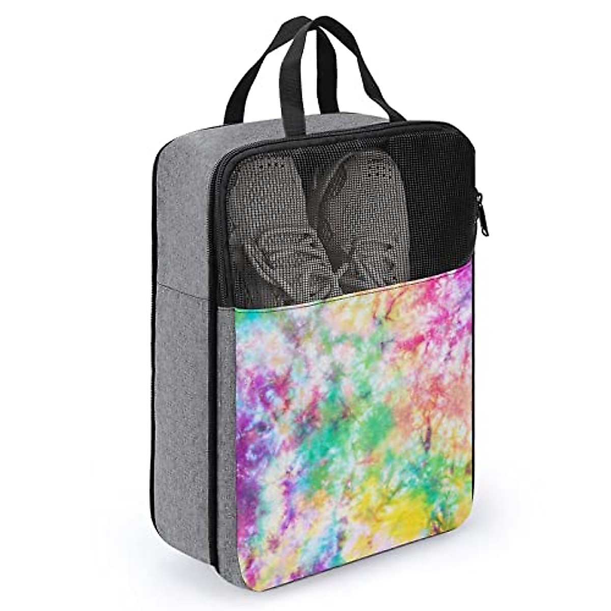 Frcavbin Tie Dye Travel Shoe Bag Shoes Carrier with Handle and Zipper Foldable Shoe Puches Organizer for Home storage School starts