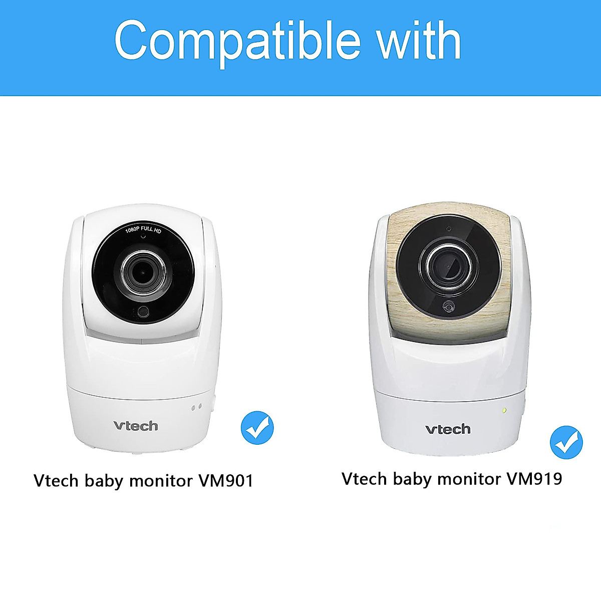 Anbage Baby Monitor Mount Baby Camera Holder Flexible Twist Mount Compatible with Vtech Monitor VM901, Vtech Monitor VM919, Attached for Crib, Shelves or Other Places (1 Pack)