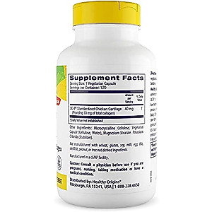 Healthy Origins UC-II, 40 mg - Premium Collagen Supplement for Joint Health, Mobility & Flexibility - Undenatured Type II Collagen - Gluten-Free & Non-GMO Supplement - 120 Veggie Caps