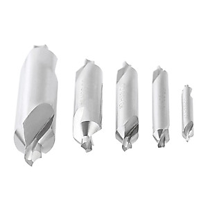 Accusize Industrial Tools 5pc ANSI M42 (H.S.S. + 8% Cobalt) Center Drill Set, 0556-5500