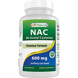 Best Naturals NAC - N Acetyl Cysteine 600 mg 250 Capsules - n Acetyl cysteine - Powerful antioxidant
