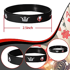36 Pieces Casino Night Theme Silicone Wristbands Casino Patterns Wristbands Black and White Poker Party Decoration Favors for Adults Birthday Party Casino Night Party