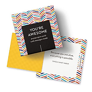 Compendium ThoughtFulls Pop-Open Cards 4-Pack - You're Awesome, You Matter, You're Wonderful, Yay You —120 Pop-Open Cards, Each with a Different Message Inside