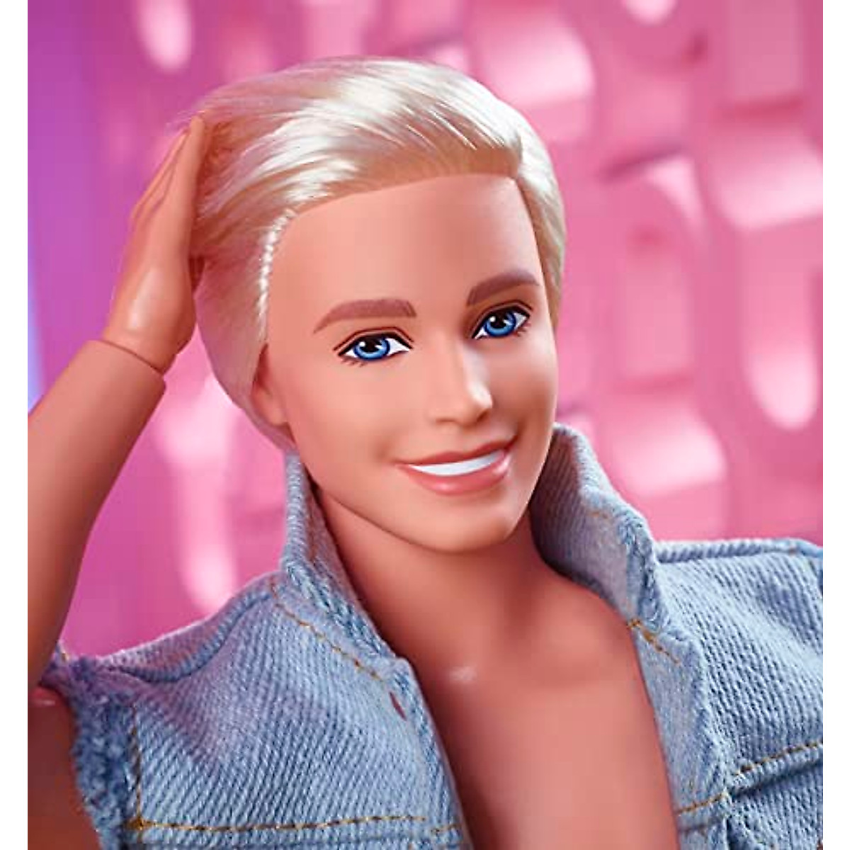 Barbie The Movie Collectible Ken Doll Wearing All-Denim Matching Set with Original Ken Signature Underwear