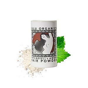 Lulu Organics All Natural Dry Shampoo and Hair Powder- Paraben Free, Talc Free Powder, Ideal for Oily Hair and Every Hair Color, Travel Size Dry Shampoo, Patchouli and Amber, 1 oz