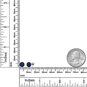 Gem Stone King 14K White Gold Martini Earrings | 3 Prong Screw Back Stud Earrings for Women | Round 6MM | Gemstone Birthstone | White Gold Earrings for Women