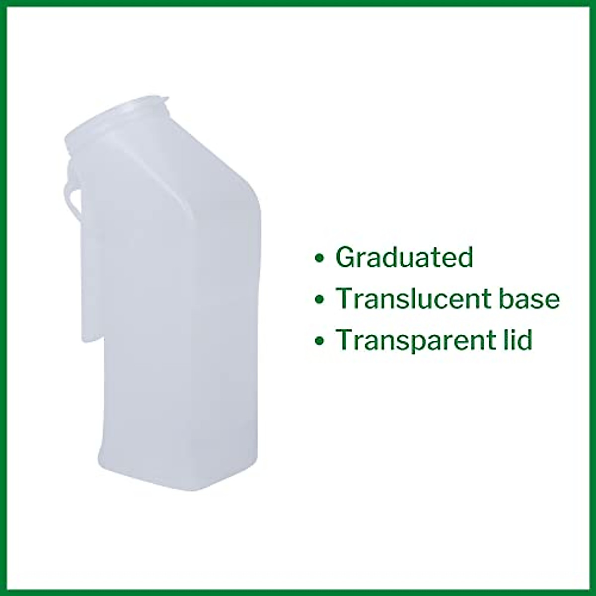 McKesson Male Urinal with Transparent Lid - Translucent Body, Graduated, Plastic - 1 qt / 1000 mL, 12 Count