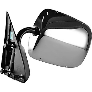 Dependable Direct Driver Side Left Side View Mirror for 1988-2000 C/K 1500 Chevy GMC Truck Suburban Tahoe with Chrome Cover - GM1320106