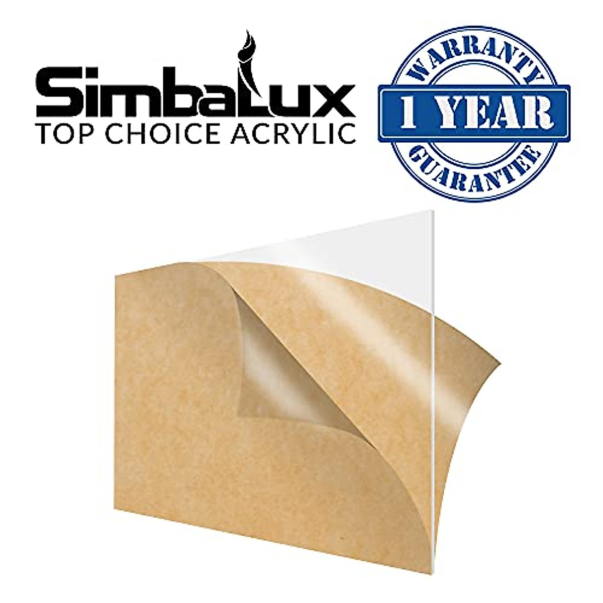 SimbaLux Acrylic Sheet Clear Cast Plexiglass 5” x 7” 0.08” Thick (2mm) Pack of 2 Transparent Plastic Plexi Glass Board with Protective Paper for Photo Frame Replacement, DIY Display Projects, Craft