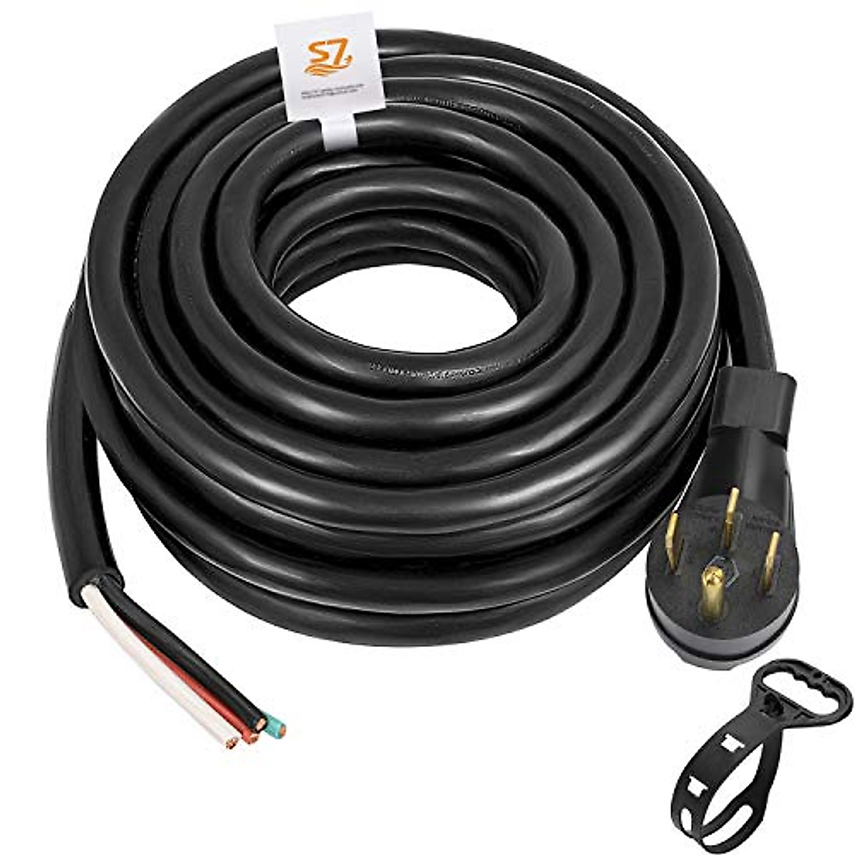 25Ft 50Amp Generator Extension Cord 6 Gauge STW 6/3+8/1 Generator Cord 14-50P Removed Outer Jacket RV/Generator Power Cord