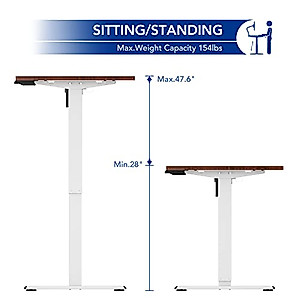 SANODESK Electric Standing Desk 55 x 28 Inches, Height Adjustable Stand Up Desk w/2-Button Controller, Ergonomic Computer Desk for Home Office, White Frame + Natural Tabletop