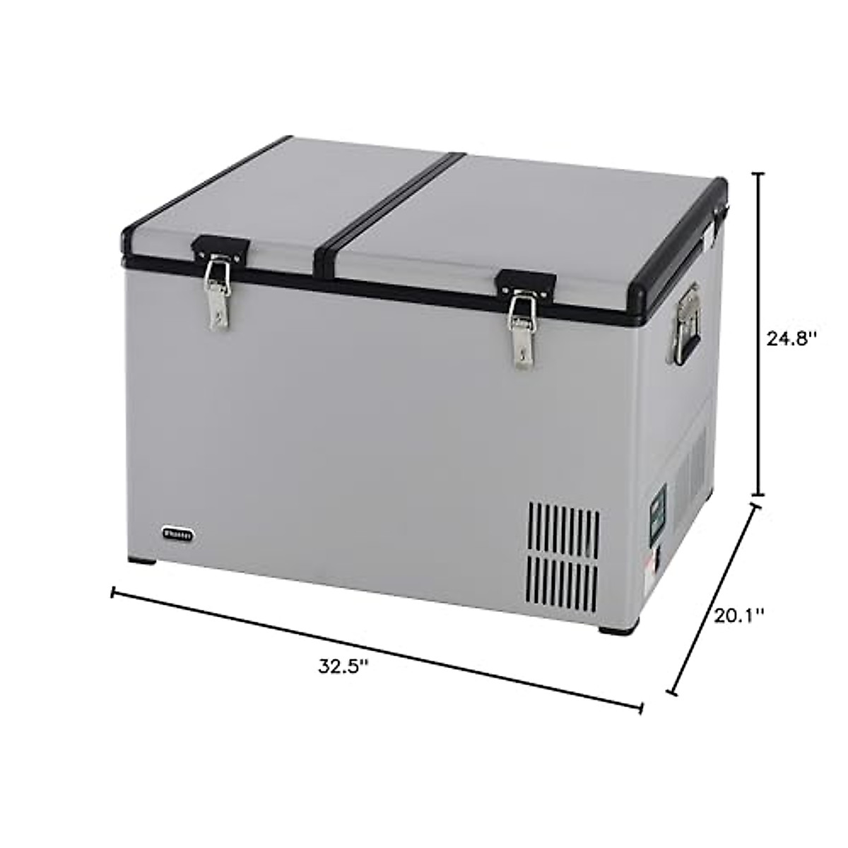 Whynter FM-901DZ Zone Portable Fridge Optional Wheels, AC 110V/ DC 12V Real Freezer for Car, Home, Camping, RV-8°F to 50°F, 90 Quart Dual Zome, Charcoal