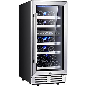 STAIGIS 29 Bottle Compressor Wine Cooler Refrigerator, 15 inch Wine Fridge Freestanding Dual Zone for Home, Kitchen and Bar, Digital Temperature Control
