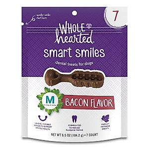 WholeHearted Smart Smiles Bacon Flavor Medium Dog Dental Treats 6.5 oz. Count of 7