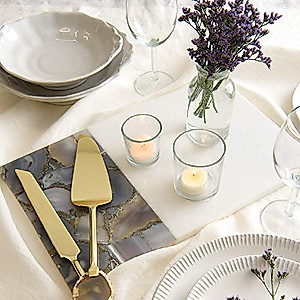 Best Home Fashion Agate Cake Serving Set - AGATE - 2.25” W x 10.0” L