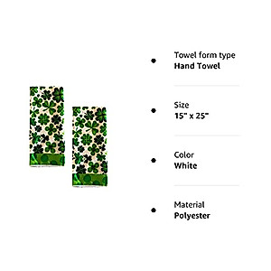 St. Patrick's Day Shamrock Kitchen Bathroom Hand Towels, Set of 2