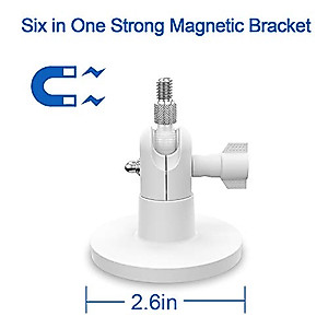 Camera 1/4‘’ Magnetic Wall Mount for Arlo Pro 3 Pro 4 Arlo Ultra Wyze Cam Outdoor Camera Arlo pro 2 eufyCam Ring Cam,No Tools Directly Attached to Steel or Other Magnetic Surfaces,White