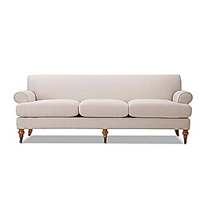 Jennifer Taylor Home Alana Lawson Velvet Wooden Sofa, Oyster Gray