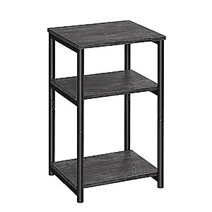 VASAGLE Side Table, Small End Table, Tall Nightstand for Living Room, Bedroom, Office, Bathroom, Misty Gray and Classic Black ULET273B68
