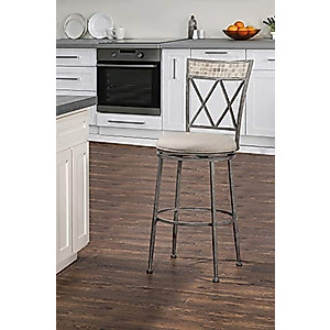 Hillsdale Furniture Milestone Counter Stool, Height, Aged Pewter