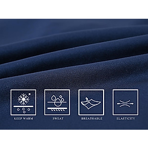 MoFiz Mens Athletic Sweatsuits Full Zipper Jacket with Stand Collar Workout Running Pants Male Casual 2 Pieces Tracksuit Navy 2XL