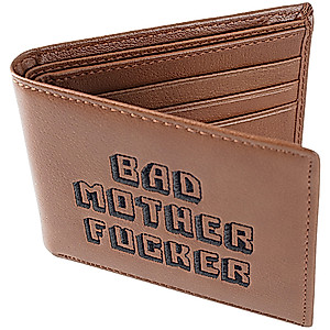 Miramax Officially Licensed Bad Mother Wallet Bi-fold Embroidered Brown Leather