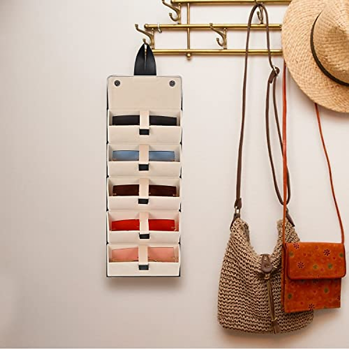 ROSELLE Sunglasses Organizer 5 Slots Glasses Case Multiple Pairs Eyeglasses Box Hanging Eyewear Holder for Storage, Protect,Travel and Display