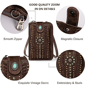 Montana West Crossbody Cell Phone Purse For Women Western Style Cellphone Wallet Bag Travel Size With Strap PHD-103CF-A