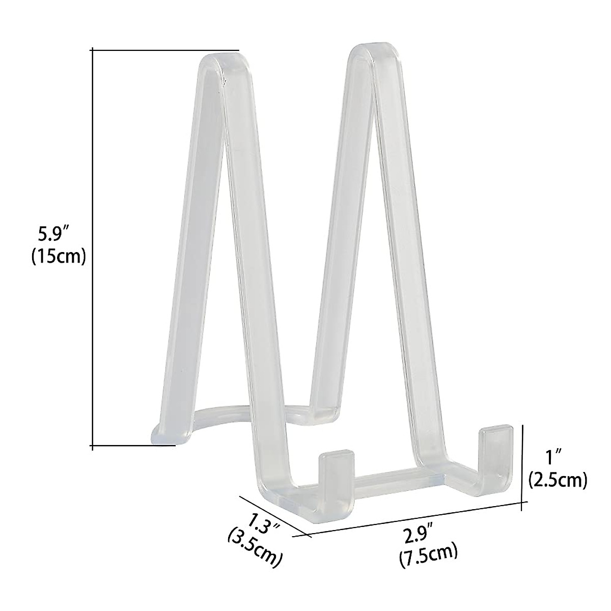 Plate Stands for Display - Plastic Easel Stand Plate Holder Display Stand Picture Frame Stand for Pictures | Photo|Decorative Plate |Dish | Tabletop Art - 6 inch-Clear