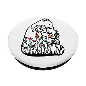 Mama Bear Wildflower Vintage Retro PopSockets Swappable PopGrip
