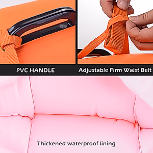 NuCamper Swim Buoy for Open Water Swimmers with Adjustable Waist Belt, Waterproof Dry Bag, Swim Bubble for Safty Swimming, Training Snorkeling, Kayaking, Diving, Boating, Large Capacity 28L