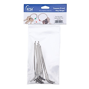 Key Systems, "Tamper Proof Key Ring - Flex 1"" Dia. (3 cm) 10 Pack", Silver
