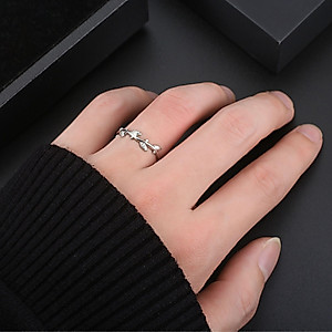 Unique Sterling Silver Wedding Band for Women by Ginger Lyne | Ivy Vine Leaf Wedding Ring OliveTree Branch Floral Style Promise Ring for Her