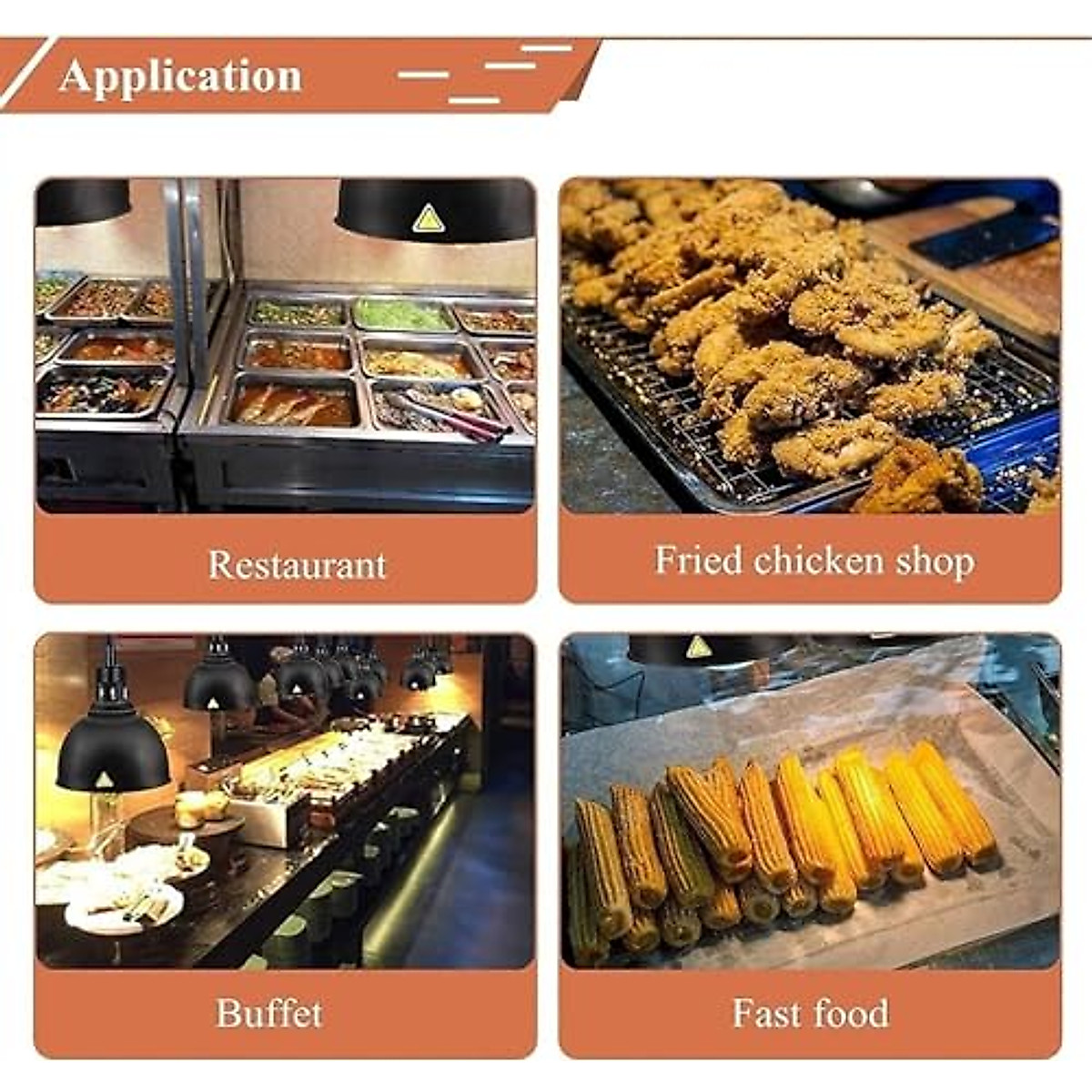 Restaurant Hanging Heating Lamp, Heat Lamp Food Warmer, Stainless Steel Single-Head Food Heat Preservation Lamp for Food Service Restaurant Kitchen,