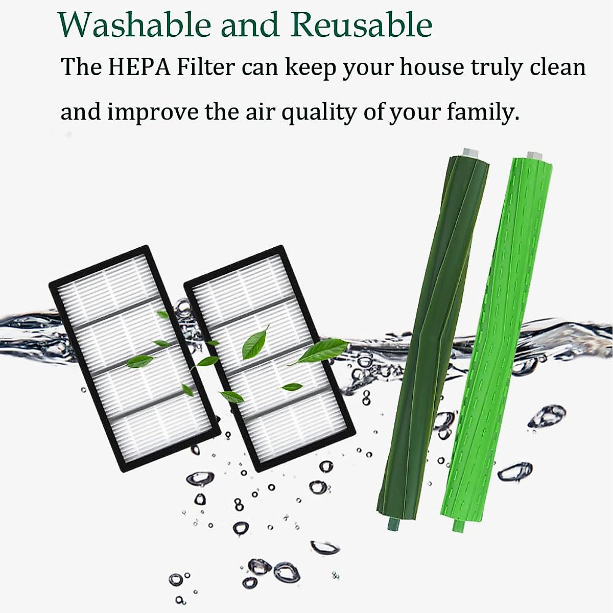 MIXEAL Replacement Parts Kit Compatible with Roomba s9(9150),s9+(9550),s Series Vacuum Cleaner.Pack of 1 Set of Multi-Surface Rubber Brushes,6Side Brushes,6 Filters,2 Tools …