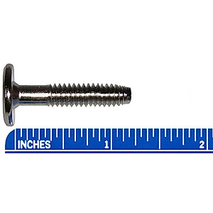 1/4" - 20 TPI x 30mm (Approximately 1-3/16" / 1.18") Hex Drive Button 17mm Diameter Head Furniture Bolts Nickel Plated Chrome Like Finish (23 Pieces)
