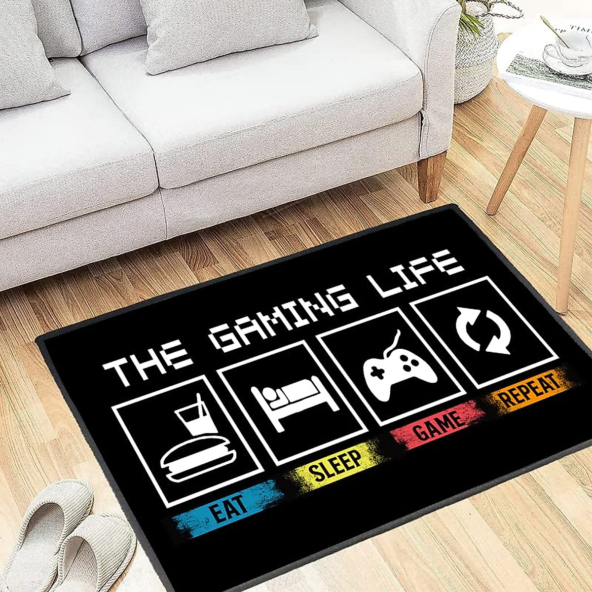 GAGNONLEE The Gaming Life Large Rugs Game Controller Floor Mat 3D Printed Modern Carpet for Gamer Bedroom Home Decor Non-Slip Area Rug, 36''x 24''（90x60cm）