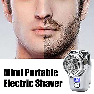 2023 Mini-Shave Portable Foil Shaver- Electric Razor for Men，Pocket Size Washable Razor USB Rechargeable Electric Shaver，Easy to Use Suitable for Boyfriend, Father, Father-in-Law, Travel Suit (Blue)