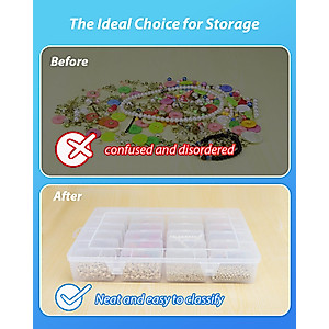 75Pcs Small Bead Organizer Box, Clear Rectangles Bead Storage Containers with Lids, Plastic Craft Storage Box Bead Cases, Mini Small Parts Organizer for Jewelry Nail Screws Seeds and Labels