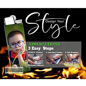 Custom Lighter Photo Wraps - 4 Pack Upload 4 Photos - Personalize Lighter Stickers - Company Logo Gifts - Wedding Favors - (Lighter Not Included) (4)