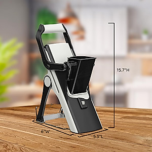 Mandoline Food Slicer - Multi Vegetable Chopper & Food Veggie Cutter with Stainless Steel Blades - Onion, Carrot & Potato Slicer for Cooking & Kitchen Meal Prep