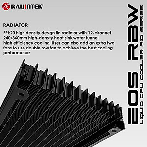 RAIJINTEK EOS 360 RBW AIO CPU Water Cooler, with 3pcs 12025 ARGB PWM Fans, Copper Water Block, Durable and Reliable Pump, Durable Teflon Mesh Tube, Compatible with Intel & AMD (0R10B00181)