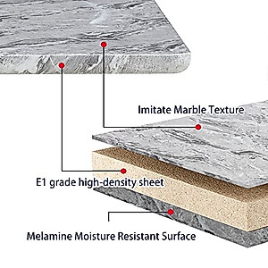 Modern Imitation Marble Dining Table for 4-8, Durable Traditional Marble Design Rectangle Kitchen Dining Table for Living Room, Dining Room,Home and Office Grey