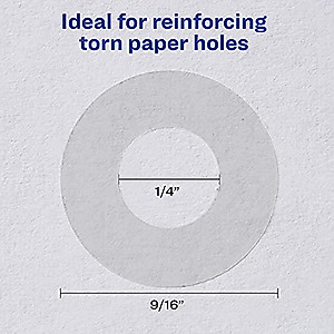 Avery Reinforcement Labels, 1/4" Diameter, Clear, 3 Packs, 600 Page Reinforcement Stickers Total (21881)