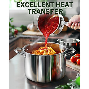 Cooks Standard Stainless Steel Saucepan Set 1.5 and 3 Quart, Multi-Ply Clad Sauce Pot With Glass Lid, Silver