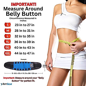 RiptGear Back Brace for Lower Back Pain Relief - Breathable Back Brace for Men and Women - Ideal for Lifting, Work, Sciatica, Herniated Disc, and Lumbar Support - Blue, Large (Waist: 32"-35")